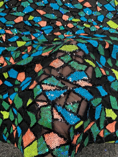 Irregular Shapes of Sequin on Tulle – Leo's Textiles